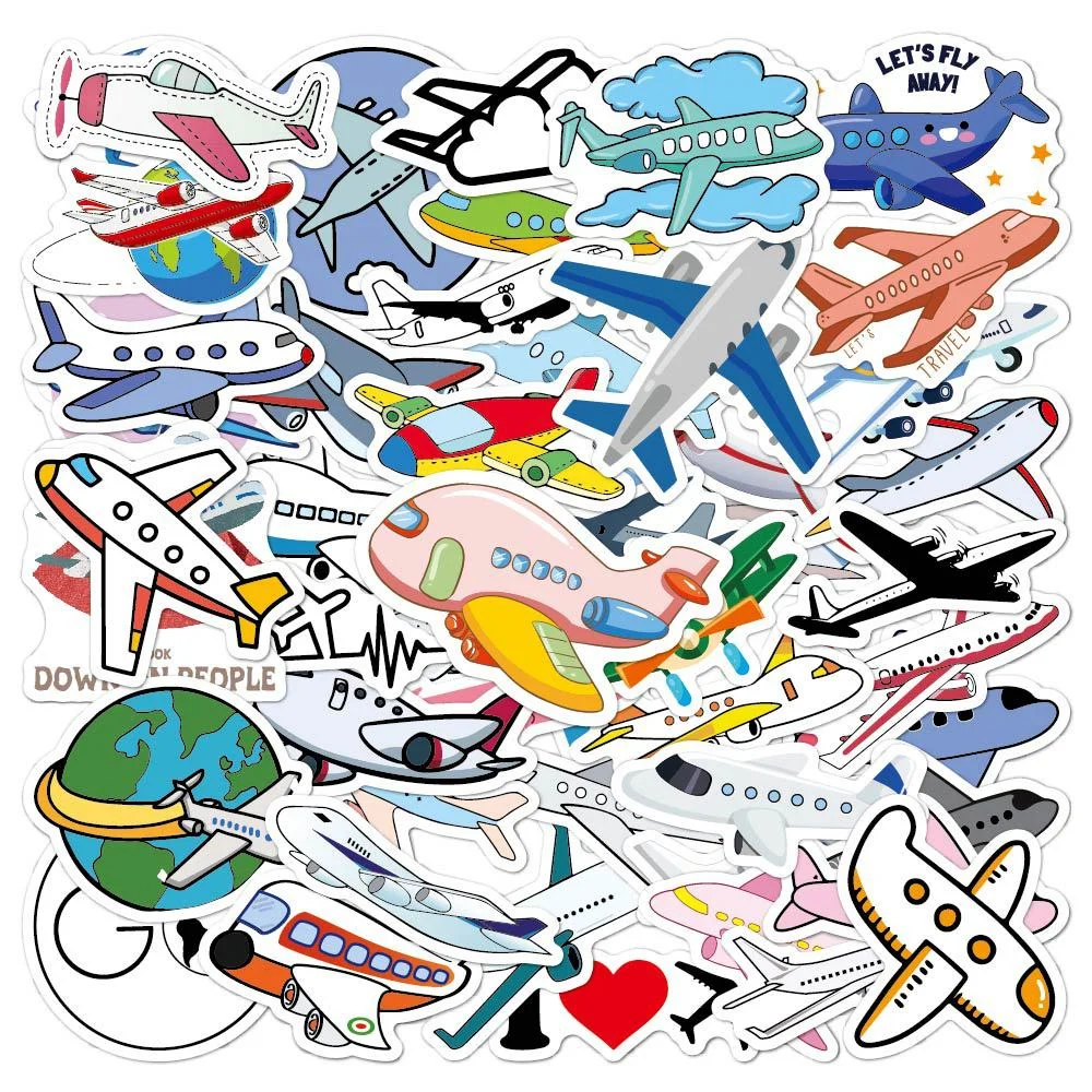 10-30-50PCS-New-Aircraft-Sticker-Pack-Cartoon-Creative-Animation-Kids ...