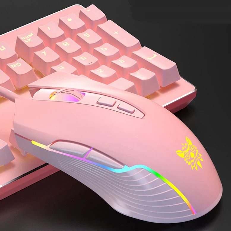 RGB-Wired-Gaming-Mouse-Cute-Pink-Purple-Girl-Gamer-Mice-Ergonomic-6400 ...