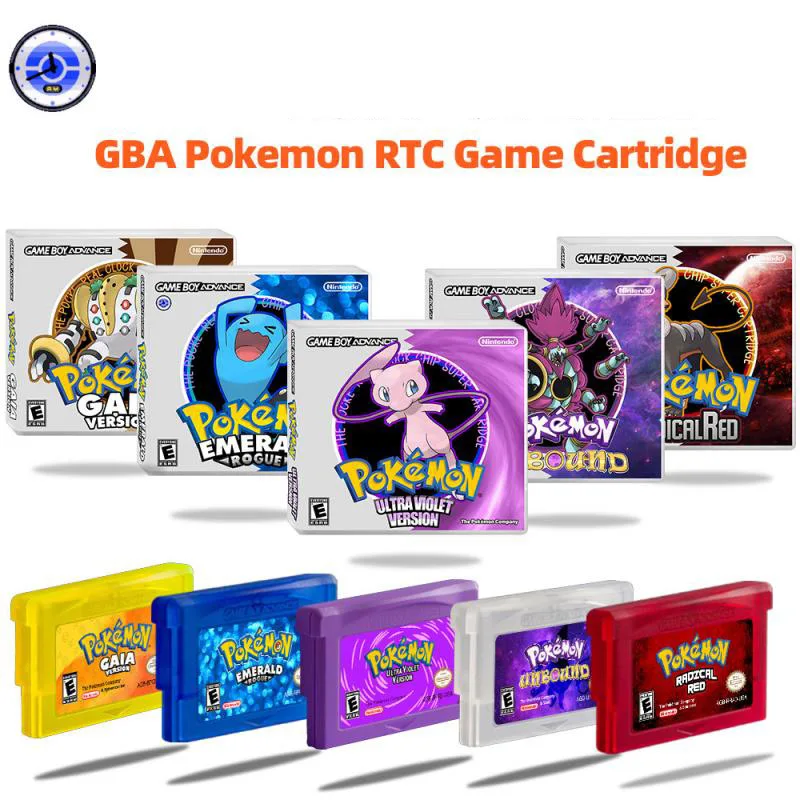 Anime-Cartoon-Pokemon-Peripheral-Rgr-Game-Game-Card-Gba-Rtc-Real-Clock ...