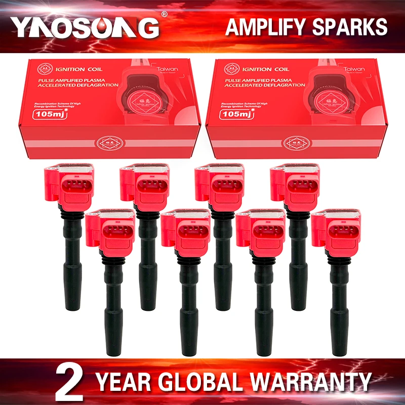 8x Performance Ignition Coil Pack 079905110H UF766 For AUDI A8 RS7 S8 ...