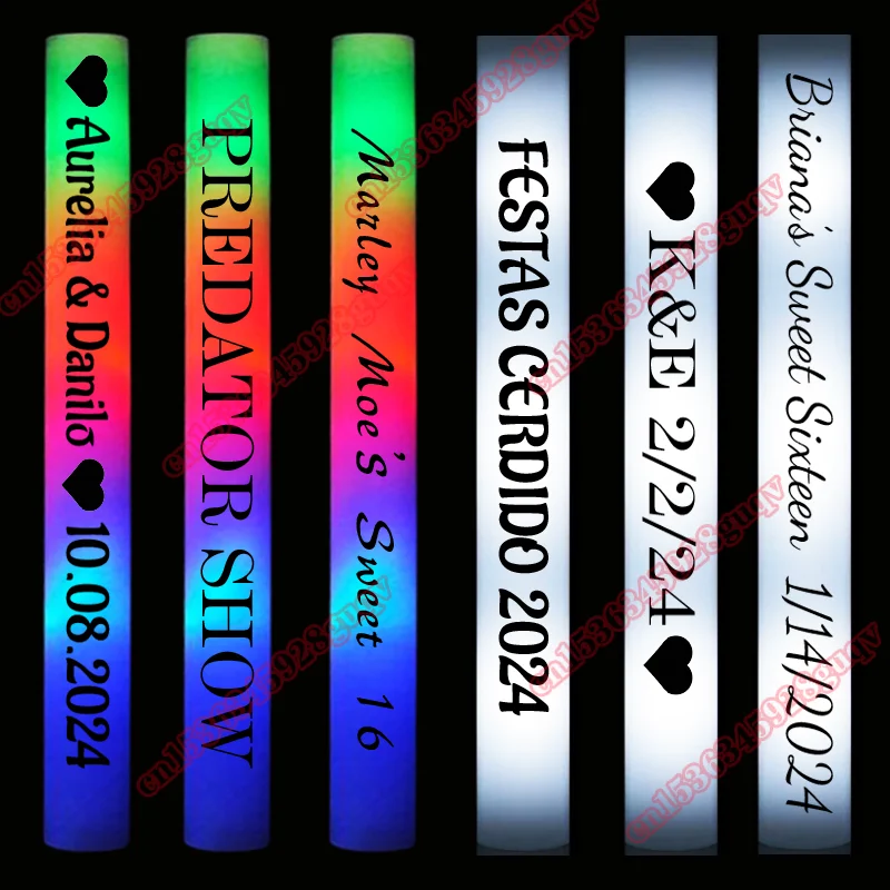 LED-Foam-Glow-Sticks-Personalize-Stick-Wedding-Party-Light-Up-Foam ...