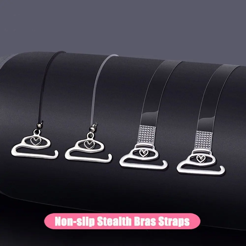 Metal-Buckle-Bra-Straps-Belt-Women-s-Elastic-Transparent-Silicone ...