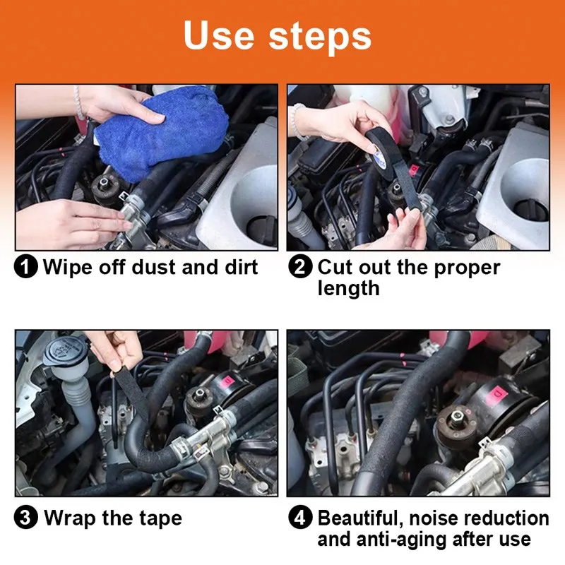 Câble-fil-gaine,Ruban adhésif en tissu ignifuge résistant à la chaleur ...