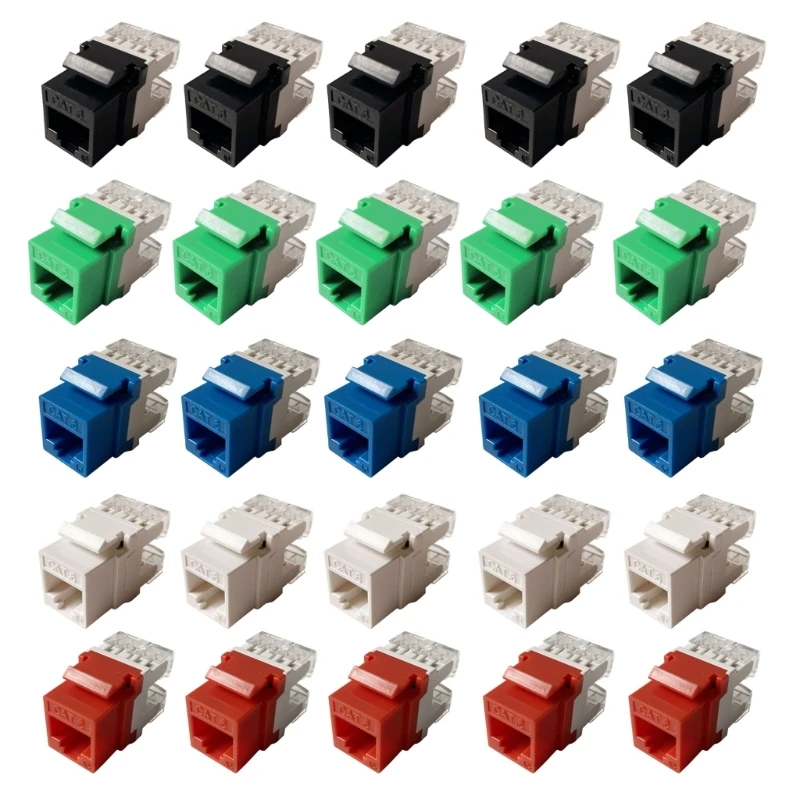 Paquete-5-conectores-CAT6-RJ45-F3KE-acoplador-LAN-Keystone-ranura-para ...