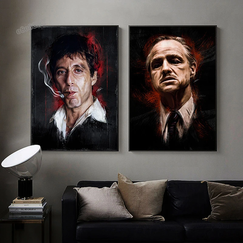 Gangster Film Characters Posters and Prints Scarface,godfather Abstract ...