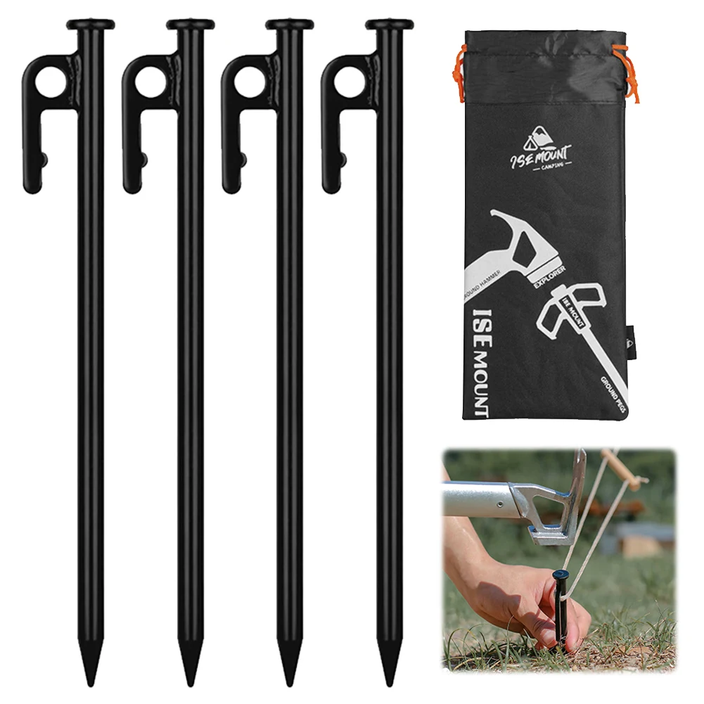 4Pcs-Outdoor-Camping-Tent-Pegs-Herring-Tent-Nail-30cm-Heavy-Duty-Steel ...