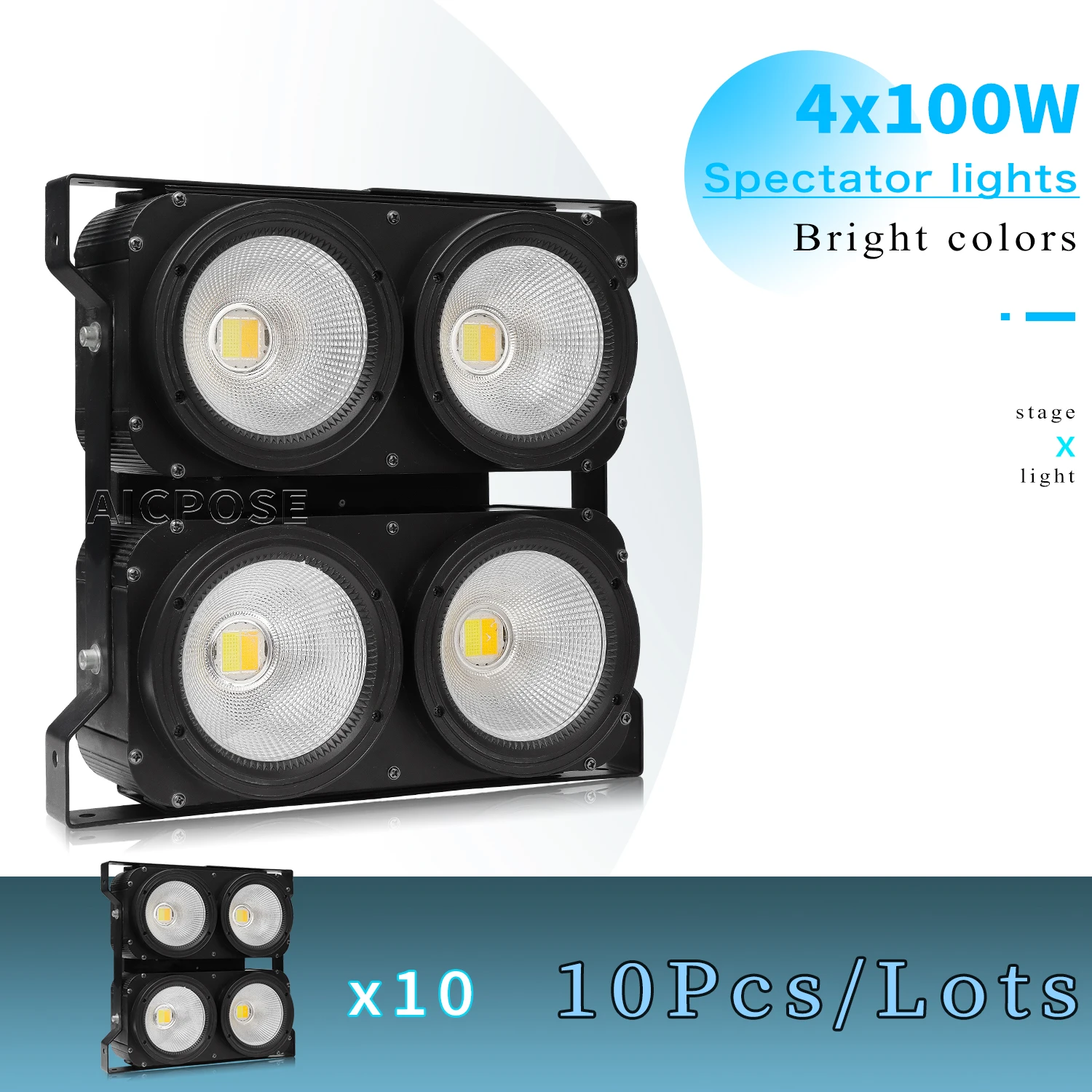 10Pcs-Lots-400W-COB-Stage-Light-4x100W-2-in-1-LED-Stage-Lighting-Warm ...