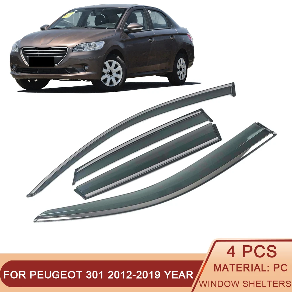 For-PEUGEOT-301-2012-2019-Car-Window-Sun-Rain-Shade-Visor-Shield ...
