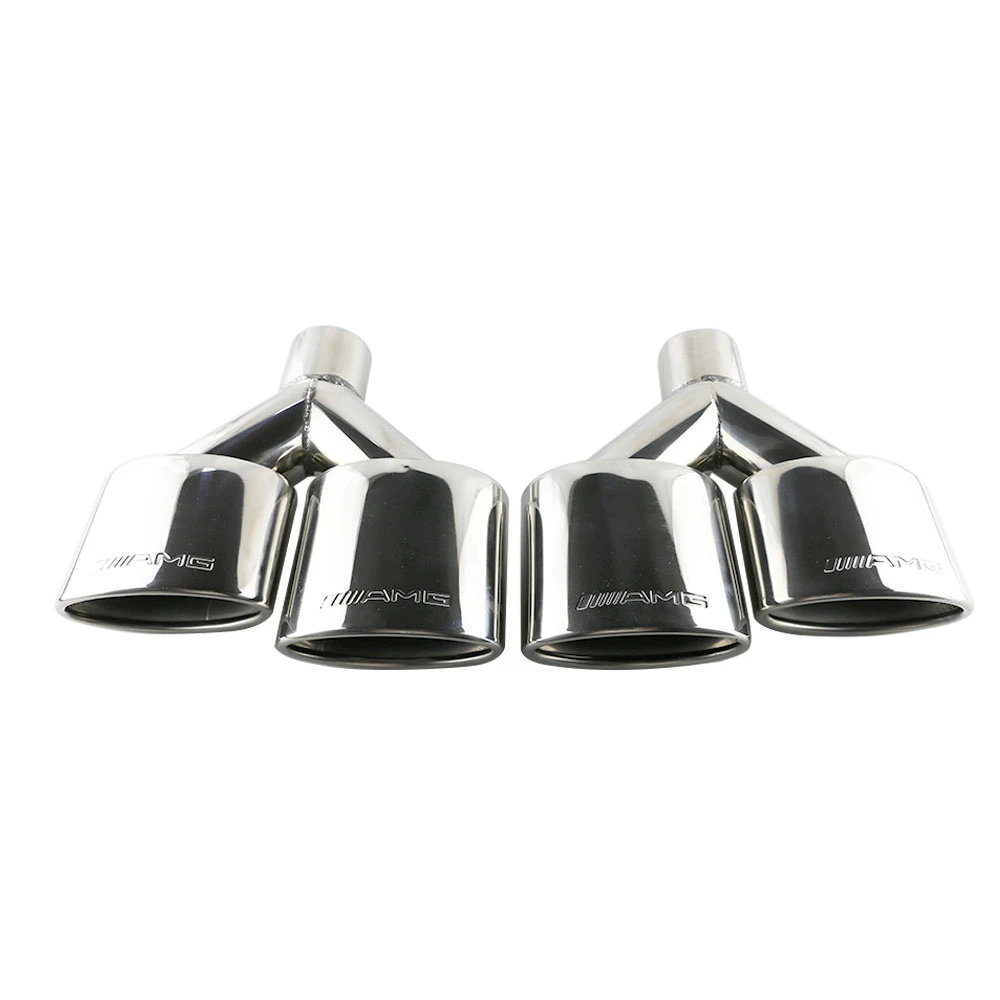 Stainless Steel Car Exhaust Tip 54mm Interface Dual Outlet Car Exhaust ...