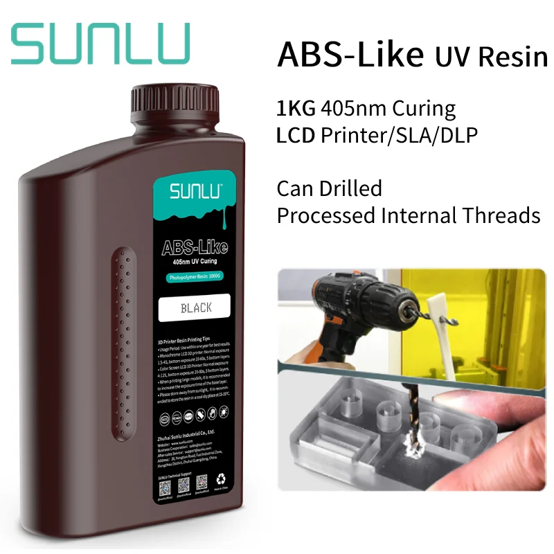 Sunlu Uv Resin 405nm Abs-like Photopolymer Lcd Printer Liquid 1kg Can Drilled Processed Internal ...