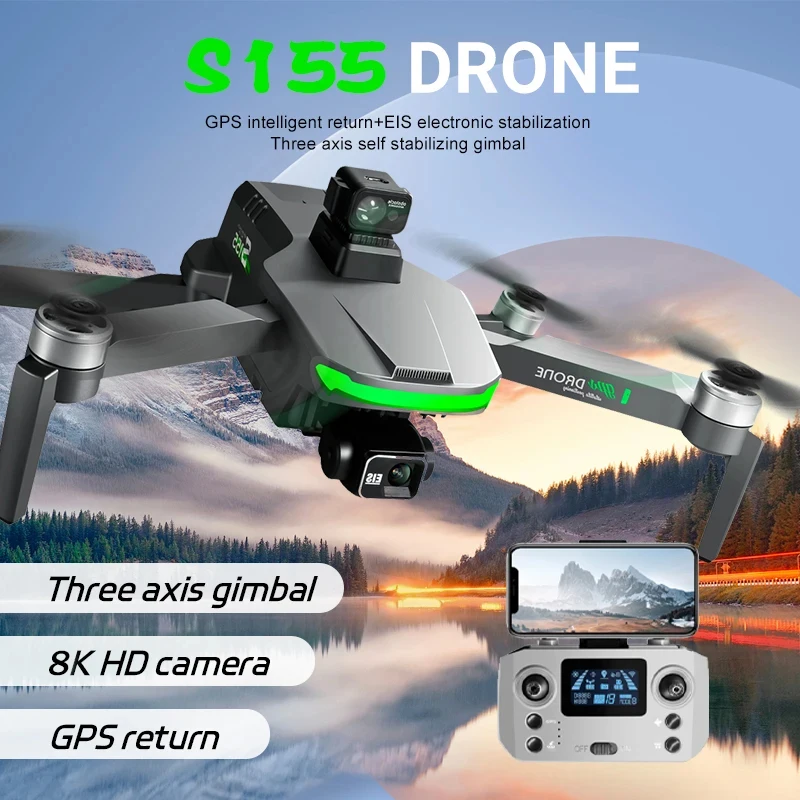 2024-New-S155-Pro-GPS-Drone-4k-HD-Camera-Aerial-Photography-FPV-3-axis ...