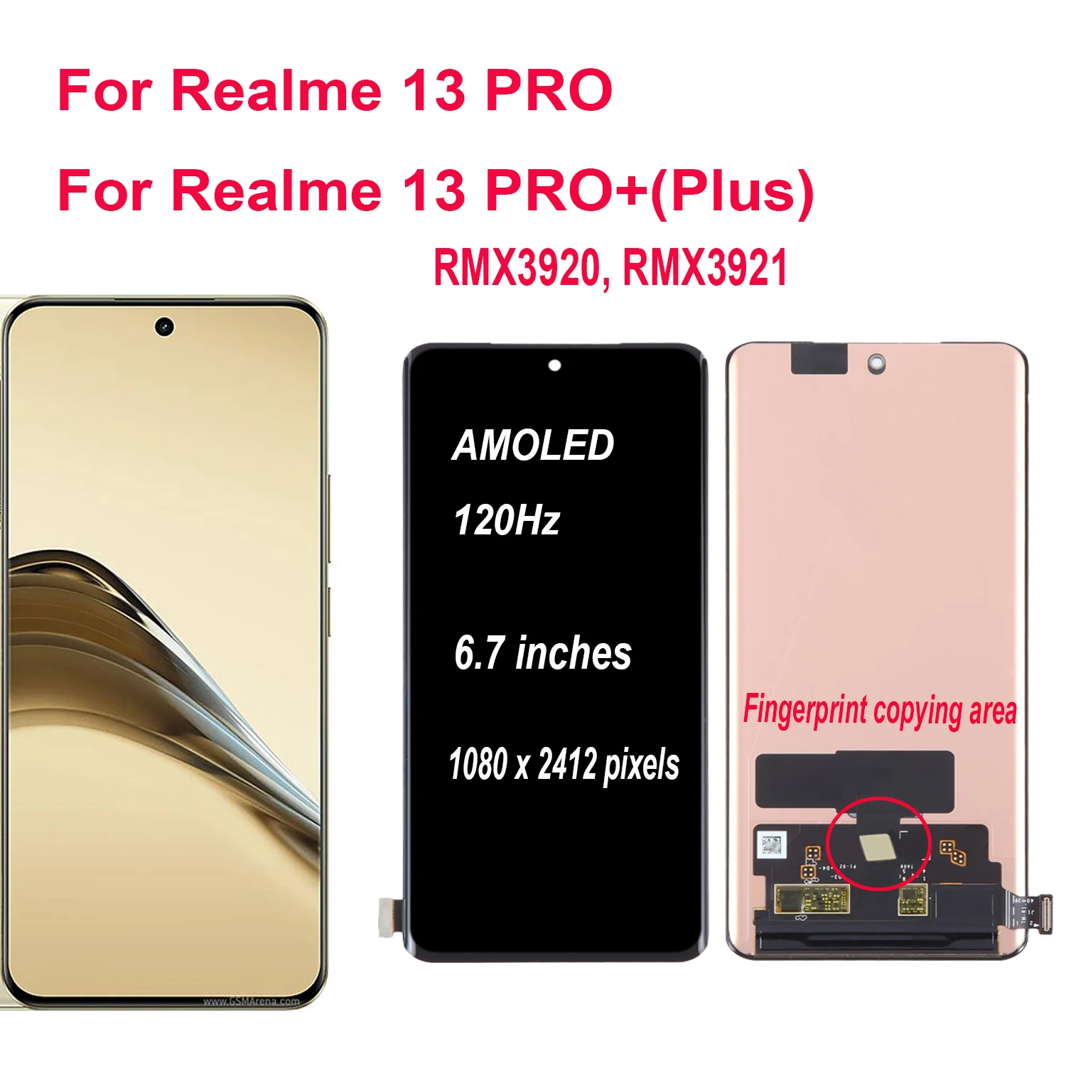 AMOLED 120HZ For Realme 13 Pro Plus RMX3920, RMX3921 LCD Display Touch ...