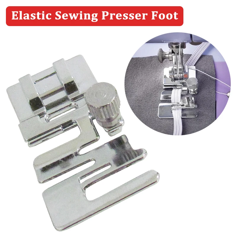 Domestic Sewing Machine Foot Presser Elastic Cord Band Fabric Stretch ...