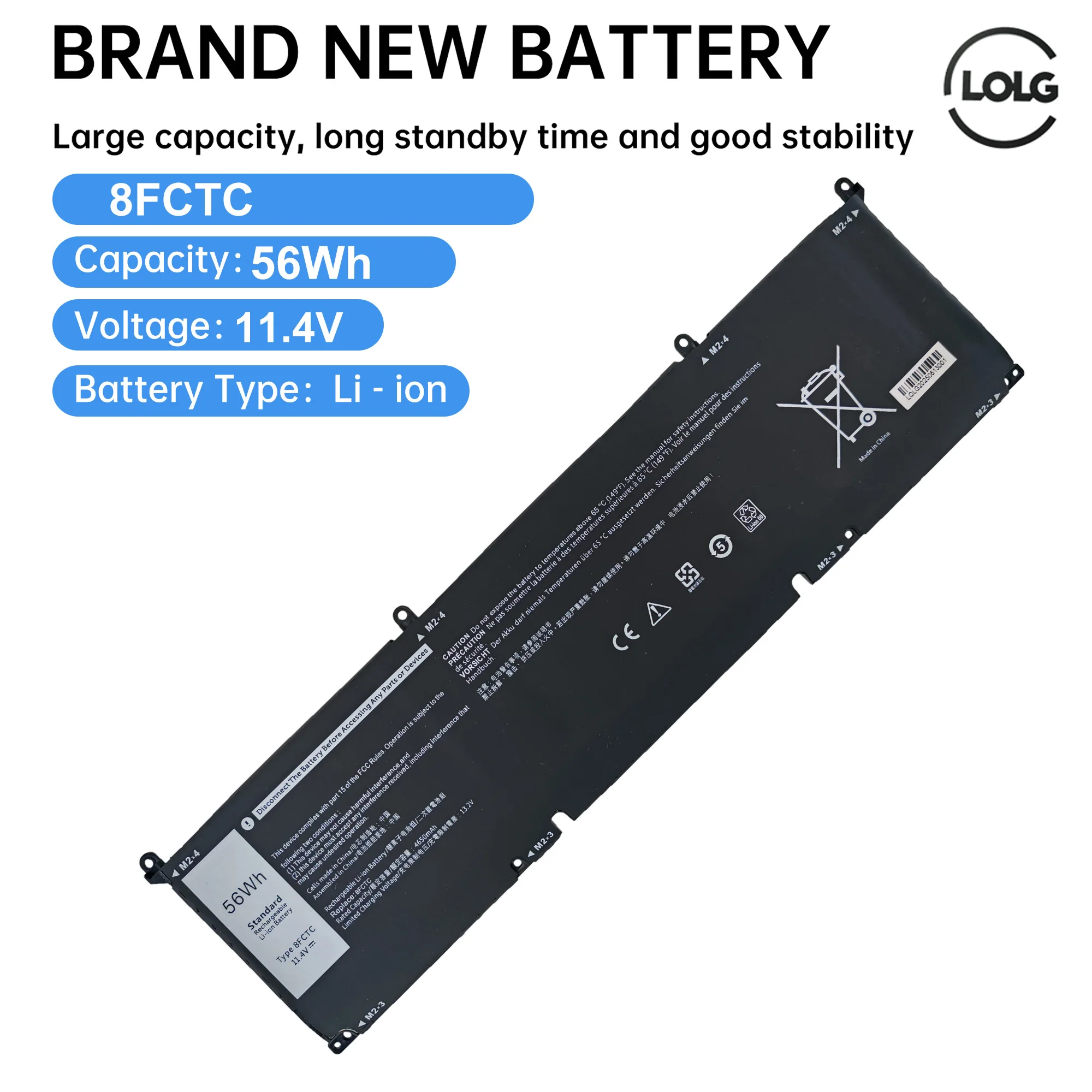 8FCTC 11.4V 56WH Battery For DELL G15 5510 5511 5520 5515 5521 Series ...