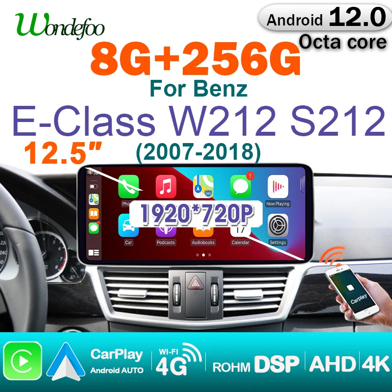 12.5'' 8g+256g Wireless Carplay 2 Din Android 12 Car Radio Stereo With ...