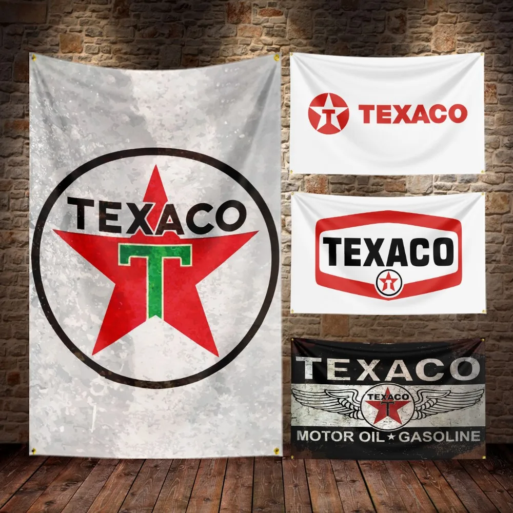 3X5Ft Texaco Flag Polyester Digital Printing Car Tuning Culture Banner ...