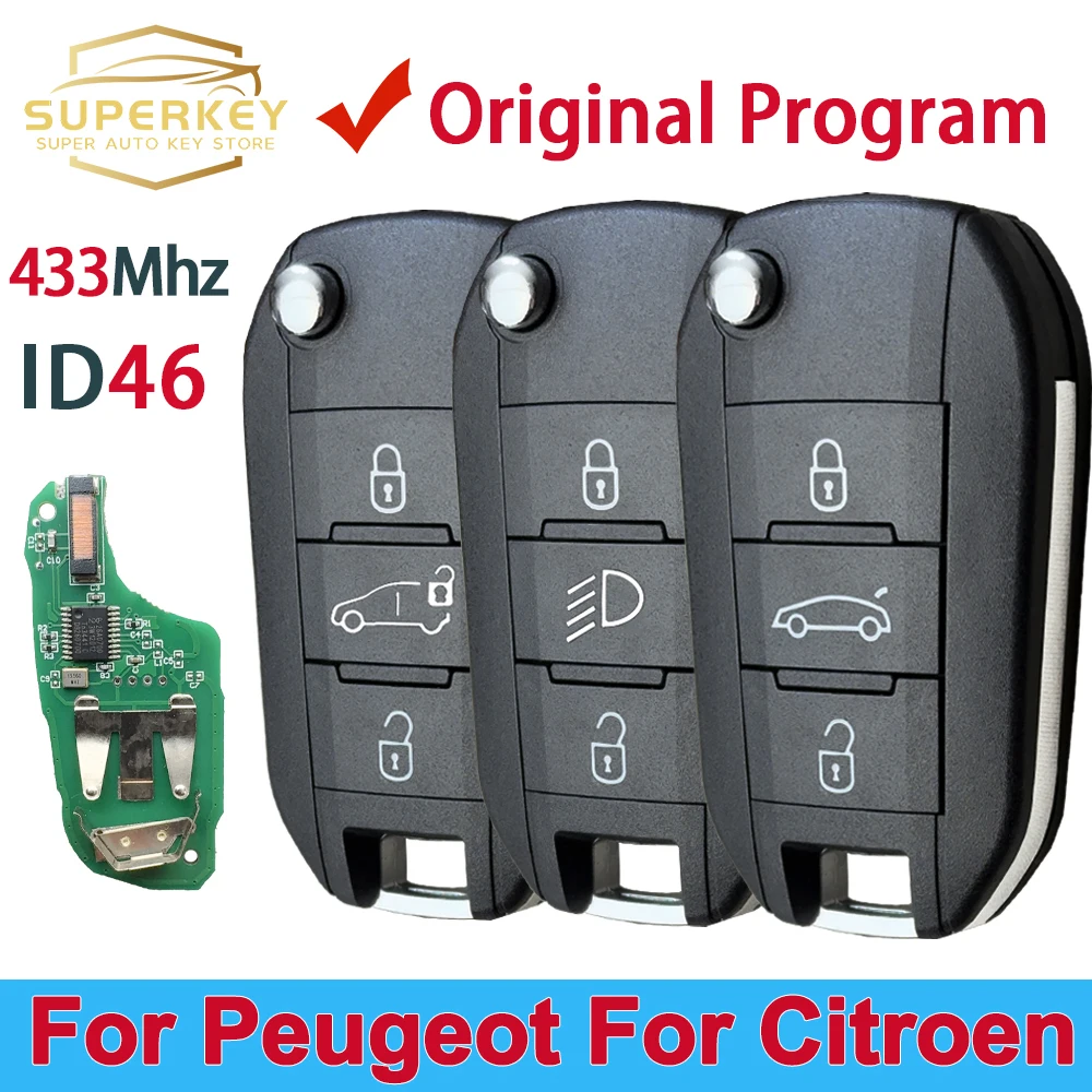 SUPERKEY-46-Chip-433-MHZ-HU83-VA2-Flip-Remote-Folding-Car-Key-For ...