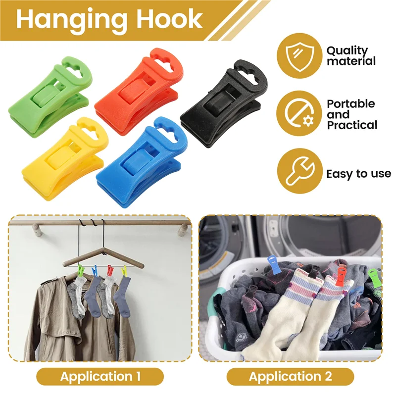 VC-60 Sock Clips For Washing Machine And Dryer, Sock Clips With Hooks ...