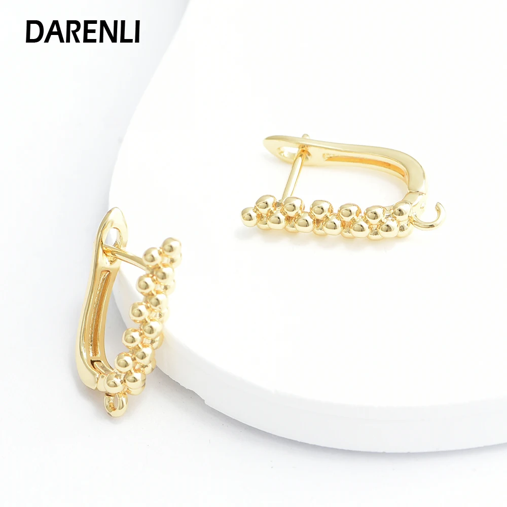 DARENLI 1 Pair 18K Gold/ Rhodium Plated Brass Earrings Hooks Handmake ...