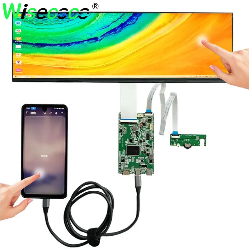 Wisecoco 14.5 Inch Stretched Bar LCD Display IPS 2560x720 2K Long Strip ...