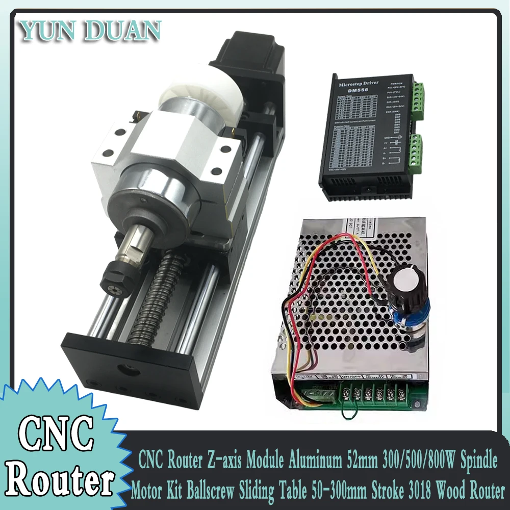 CNC-Router-Z-axis-Module-Aluminum-52mm-300-500-800W-Spindle-Motor-Kit ...
