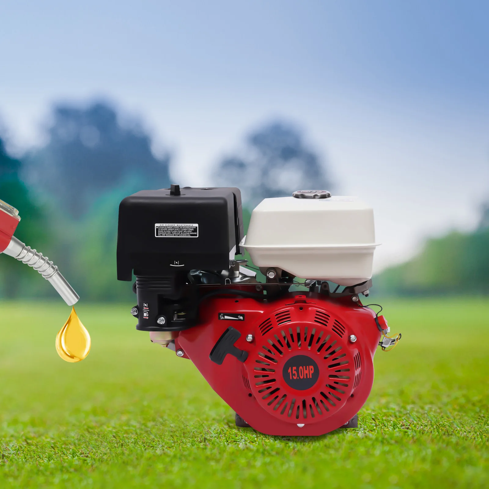 15HP-Engine-Recoil-Pull-Start-Gas-Motor-4-Stroke-OHV-Single-Cylinder ...