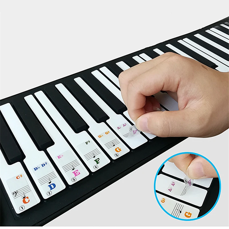 Transparent-Piano-Keyboard-Stickers-Key-Detachable-Music-Decal-Notes ...