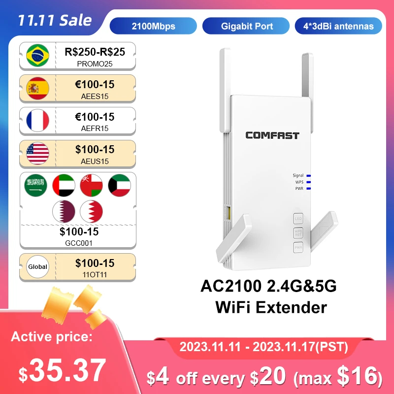 Comfast-AC1200-AC2100-Dual-Band-2-4-5-8GHz-Powerful-WiFi-Repeater-Full ...