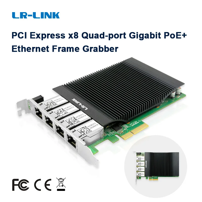LR LINK GigE 인터페이스 카드, 인텔 I210 칩 기반 네트워크 카드, 쿼드 포트 RJ45 기가비트 PCIe x4 PoE, 802.3at, 2039PT POE ...