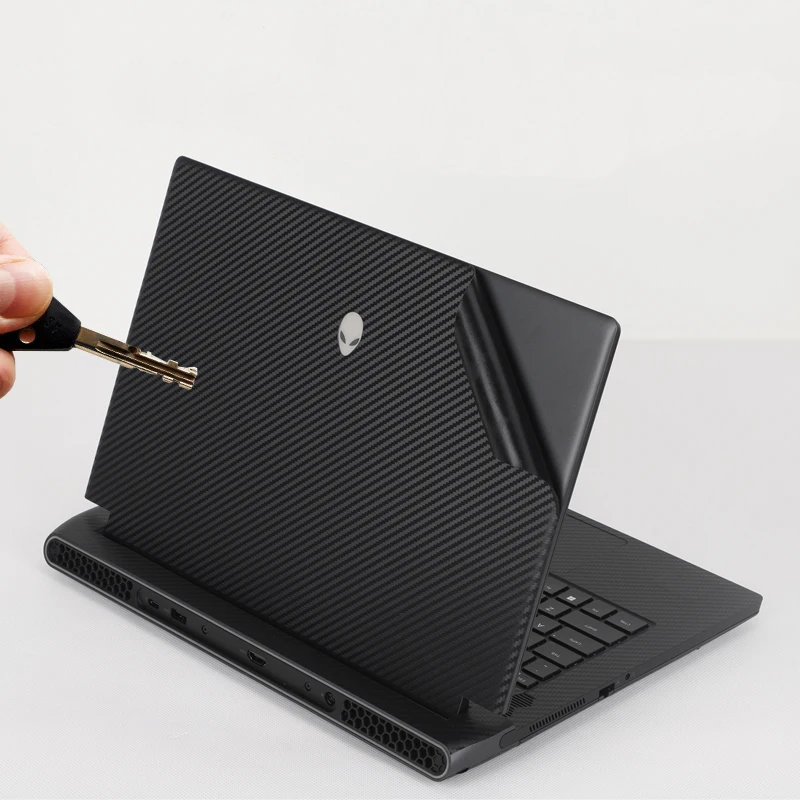 De fibra de carbono Vinil Laptop Adesivo Pele Decalques Protetor Capa ...