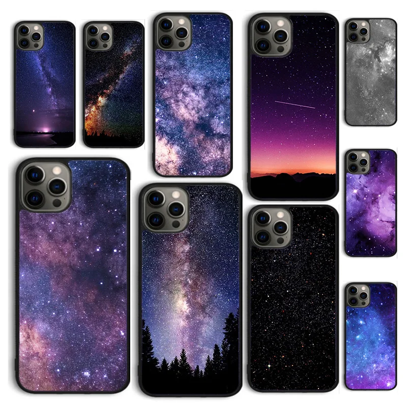 Autumn Night Galaxy Stars Space Phone Case Cover for iPhone 16 (006)