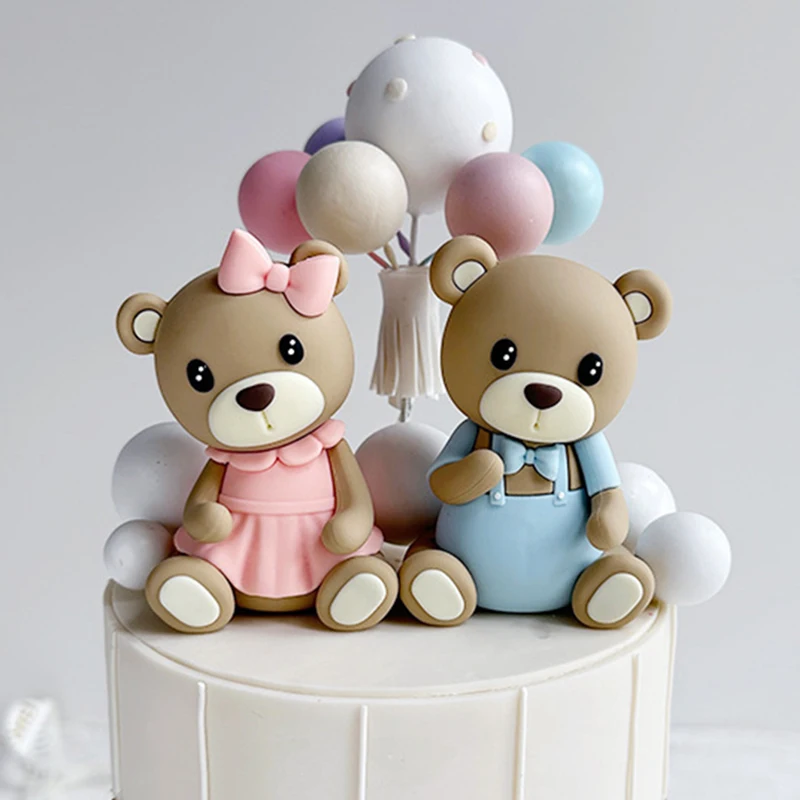 2Pcs-Baby-Bear-Cake-Toppers-Rubber-Teddy-Bear-Cake-Decorations-Gender-Reveal-Baby-Shower-Cake ...