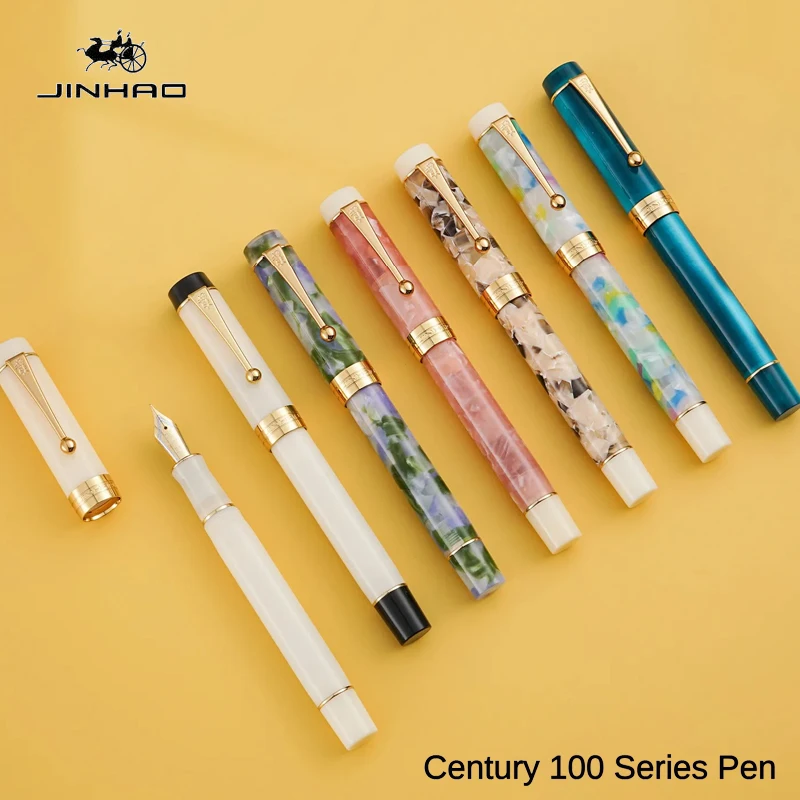 Jinhao-100-Resin-Fountain-Pen-EF-F-M-Extra-Fine-Nib-Transparent-Color ...
