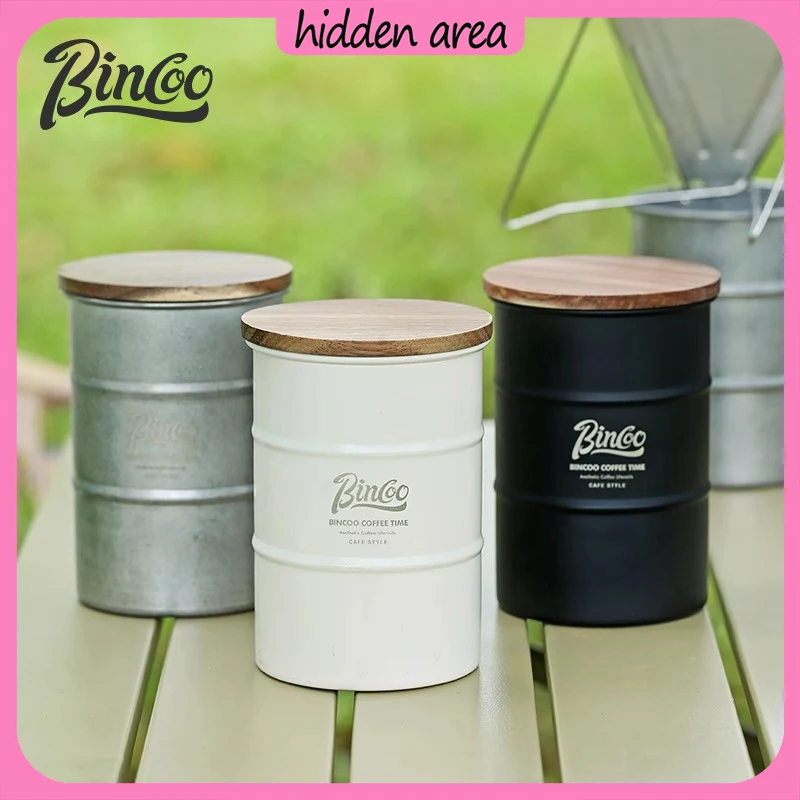 Bincoo-Bamboo-Lid-Sealed-Cans-Stainless-Steel-Storage-Cans-Coffee-Cans ...