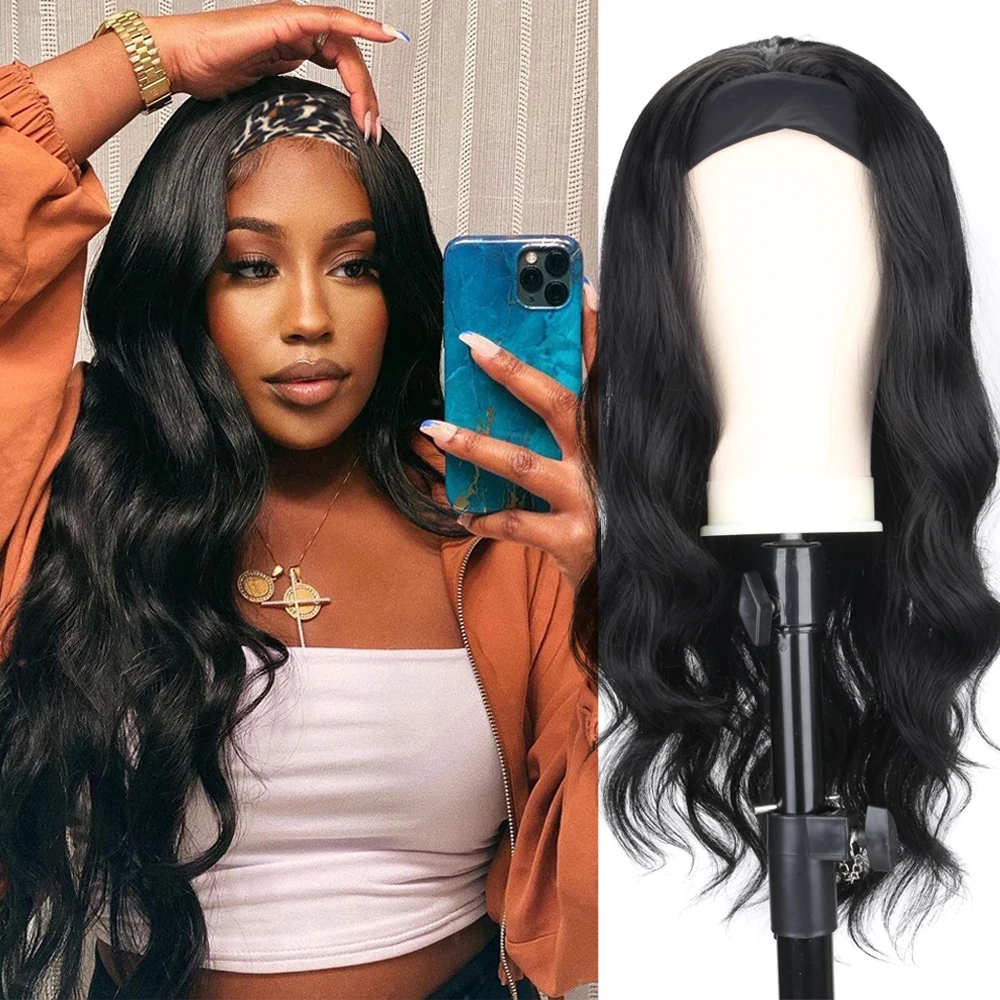 Women-s-Headband-Wig-Body-Wave-Natural-Black-Blonde-Wigs-with-Headband ...