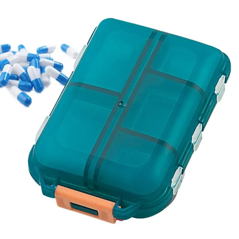 Medicine-Pill-Organizer-10-Grids-Waterproof-Portable-Medicine-Box-Large ...