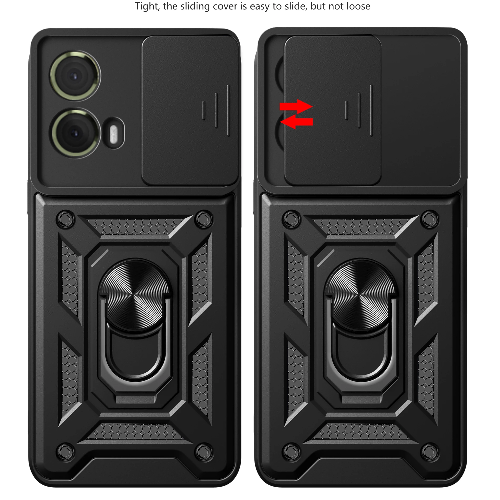 Durable Armor Case with Magnetic Stand Holder and Ring for Moto G85 5G ...
