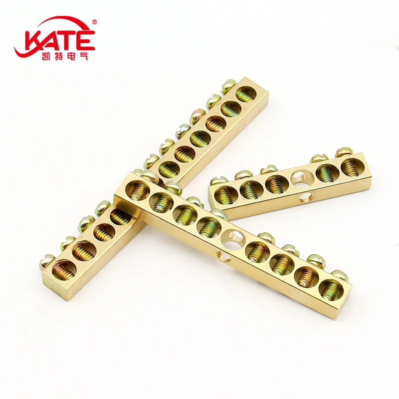 1Pcs Brass Grounding Row 5/6/7/8/9/10/12 Holes 6*9 6*10 MM Copper Rod ...