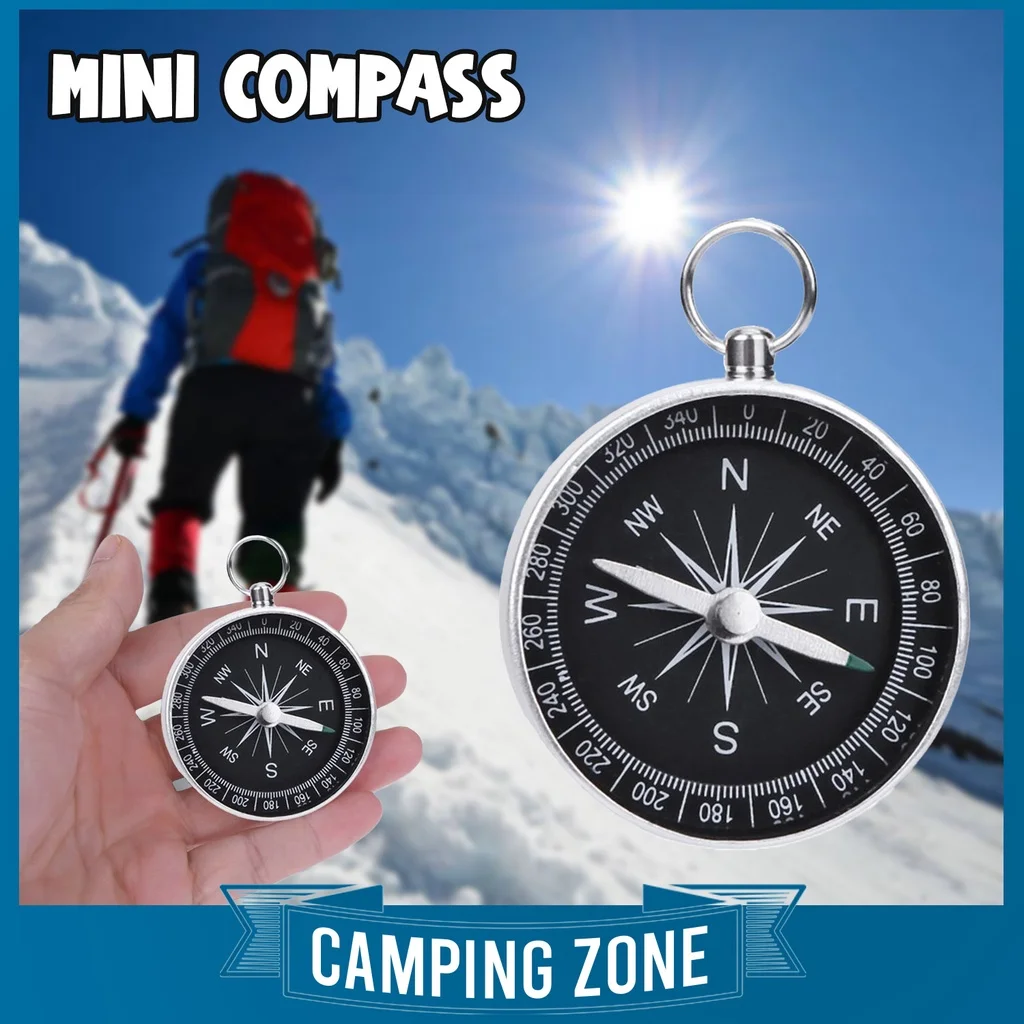 Portable Emergency Mini Compass Lightweight Aluminum Outdoor Navigation ...