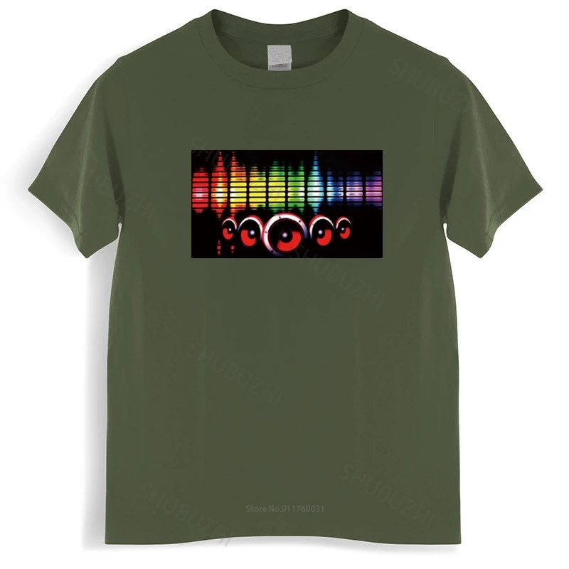 Shirt Light Activated Sound | Equalizer El Flashing Shirt | Led Sound ...