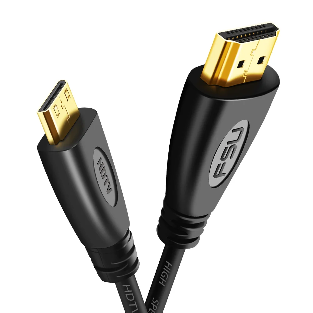 MINI-Cable-compatible-con-HDMI-chapado-en-oro-compatible-con-1080p-3D ...