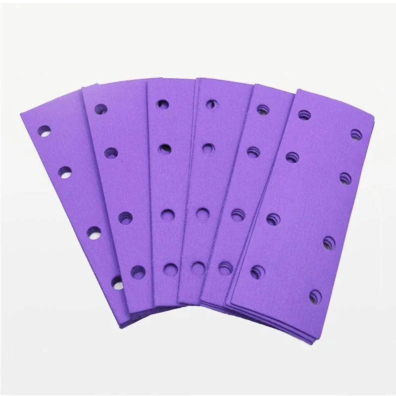 70x198-Rectangular-Purple-Sandpaper-8-Hole-Dry-Sanding-Paper-Air-Mill ...