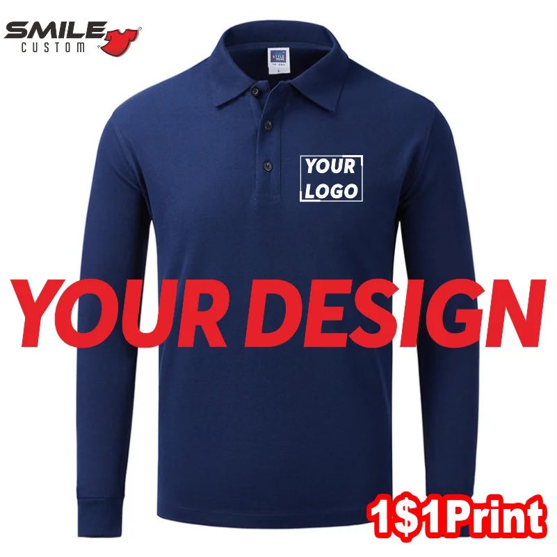 Autumn-Winter-Casual-Long-Sleeve-Polo-Custom-Embroidered-Logo-Business ...