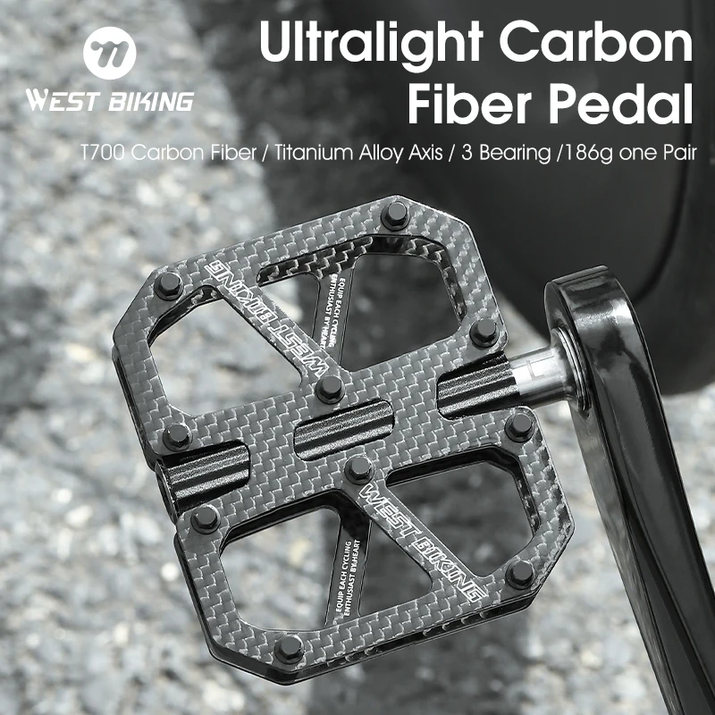 WEST-BIKING-Ultralight-T700-Carbon-Fiber-Bicycle-Pedals-Titanium-Axle-3 ...