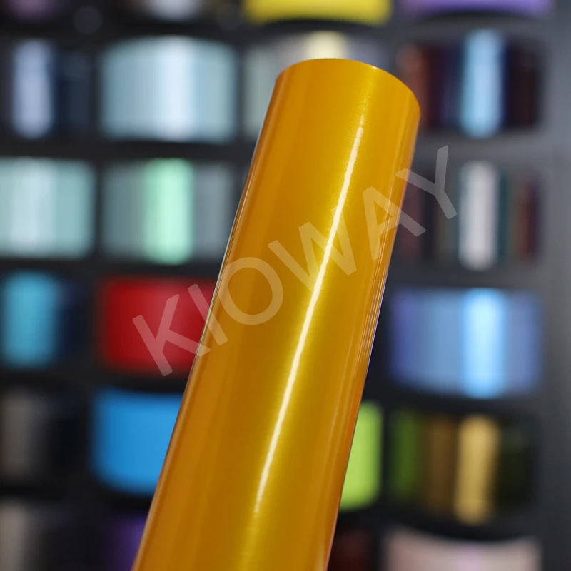 Highest quality gloss metallic yellow vinyl wrap film Car Wrapping # ...