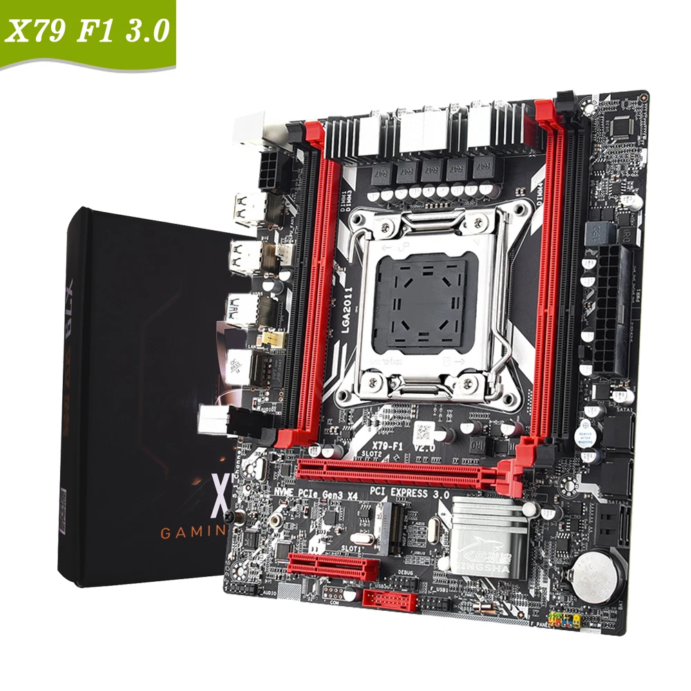 X79 f1 x79 placa mãe lga2011 apoio nvme m.2 ssd xeon e5 v1 v2 reg servidor de memória ecc ddr3 ...