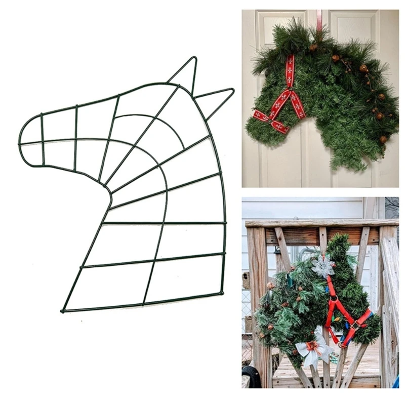 Horse Head Wire Wreath Frame Metal Florals Flower Ring Hoop for ...