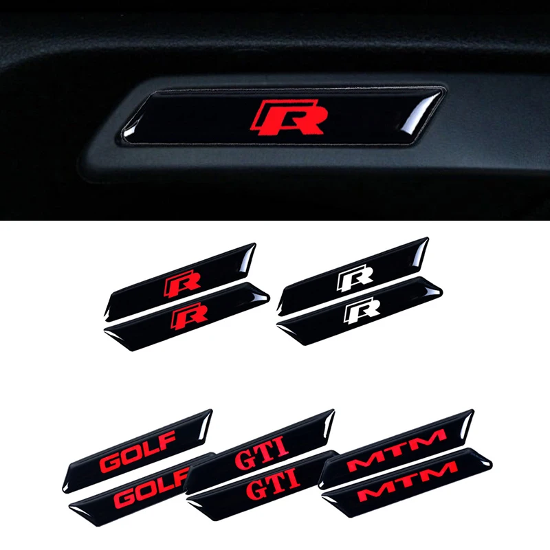 2Pcs 3D Car Seat Lift Button Stickers R Line Rline Badge Decorative ...