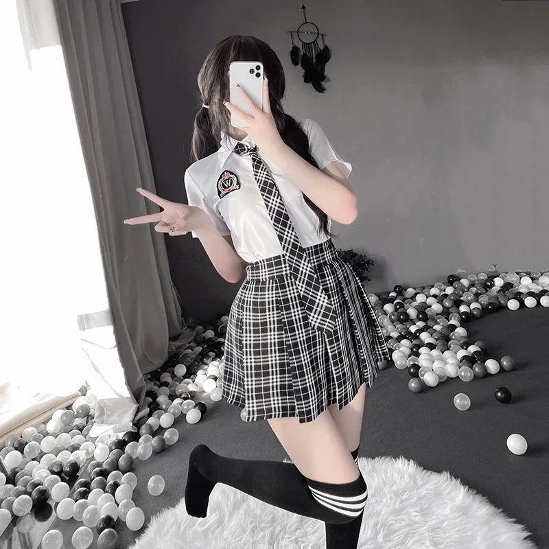 Sexy-Lingerie-Cosplay-Costume-Kawaii-JK-School-Girl-Uniform-Student-Clothing-Exotic-Shirt-Skirt ...