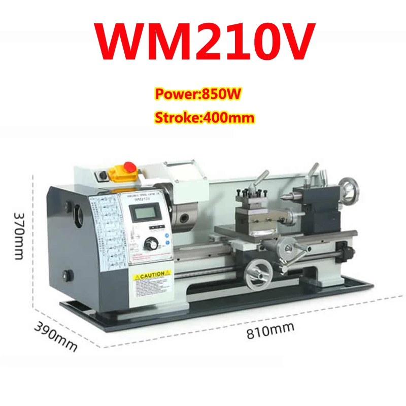 WM210V CNC Lathe 850W 400mm Stroke Semi-Automatic Metal Lathe Threading ...